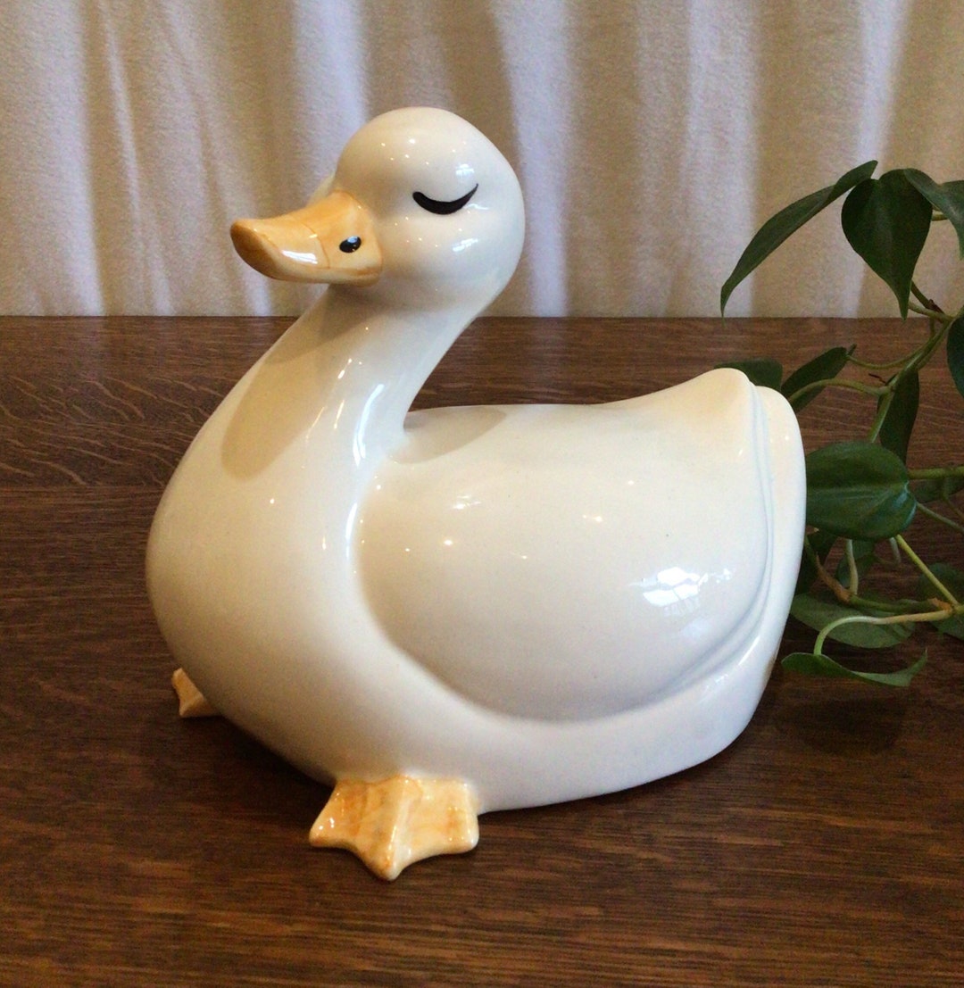 White Duck/goose Ceramic Figurine Vintage Large - Etsy