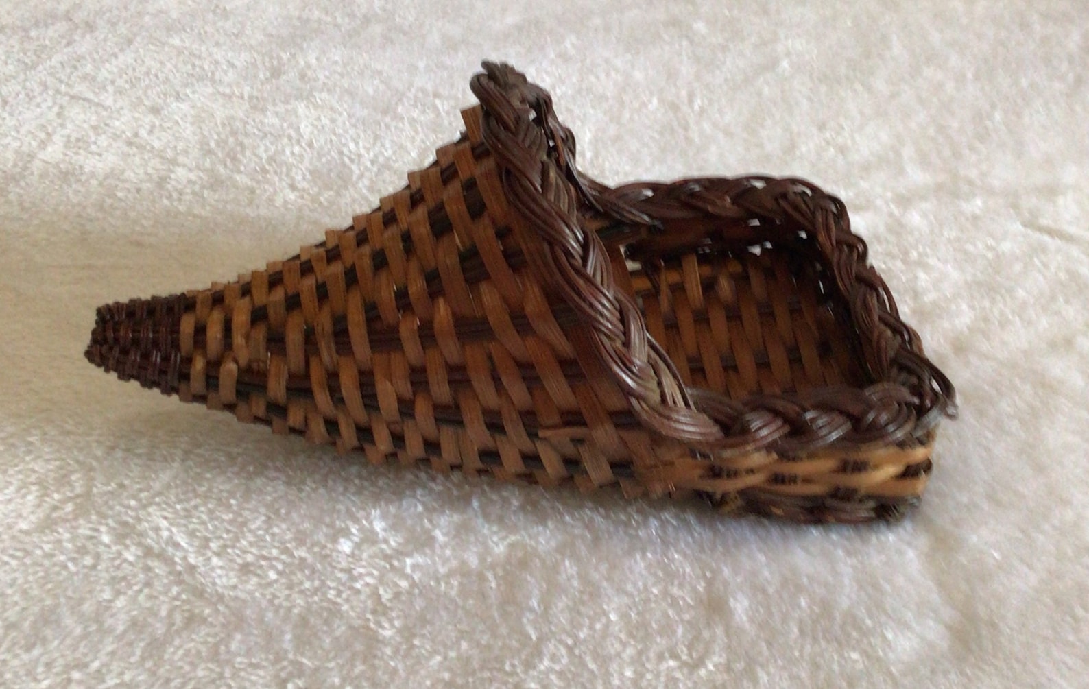 Cornucopia/horn of Plenty Basket- Fall/autumn Decor- Two Tone Bamboo ...