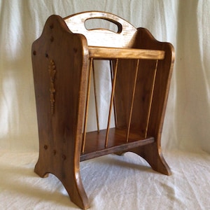 Magazine Rack-handmade solid Wood Vintage - Etsy