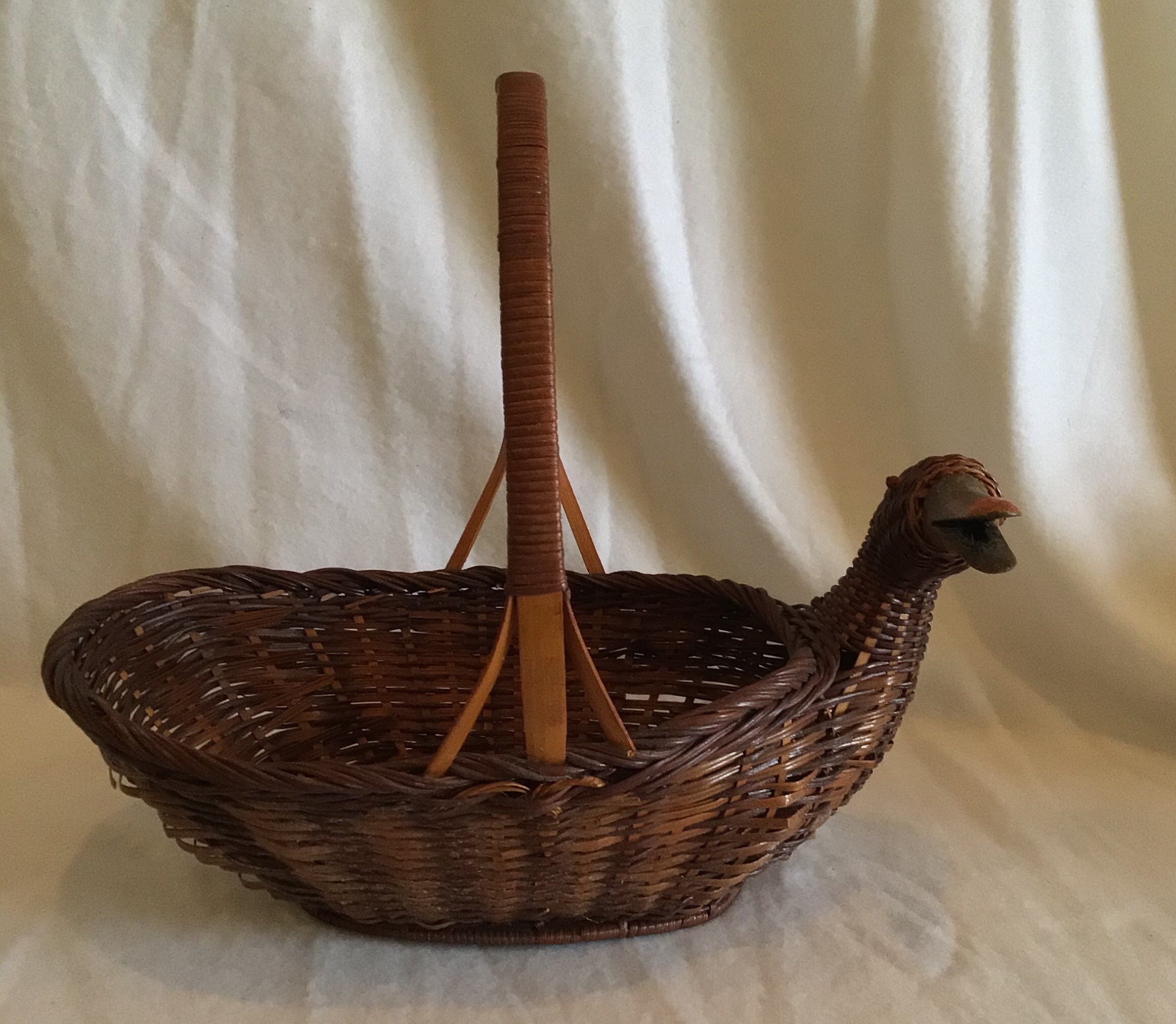 Basket Wicker Goose Shaped With Handle and Wood Beak | Etsy
