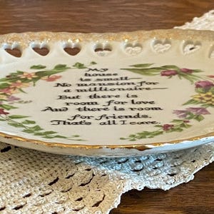 Decorative Heart Shaped Plate my House Poem Cut Out Heart Border Gold ...