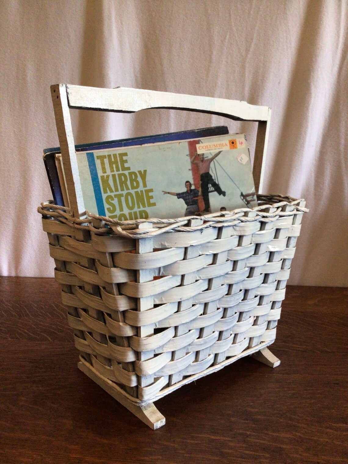Magazine Rack- White- Wood- Shabby Chic- Grandmillennial- Farmhouse ...