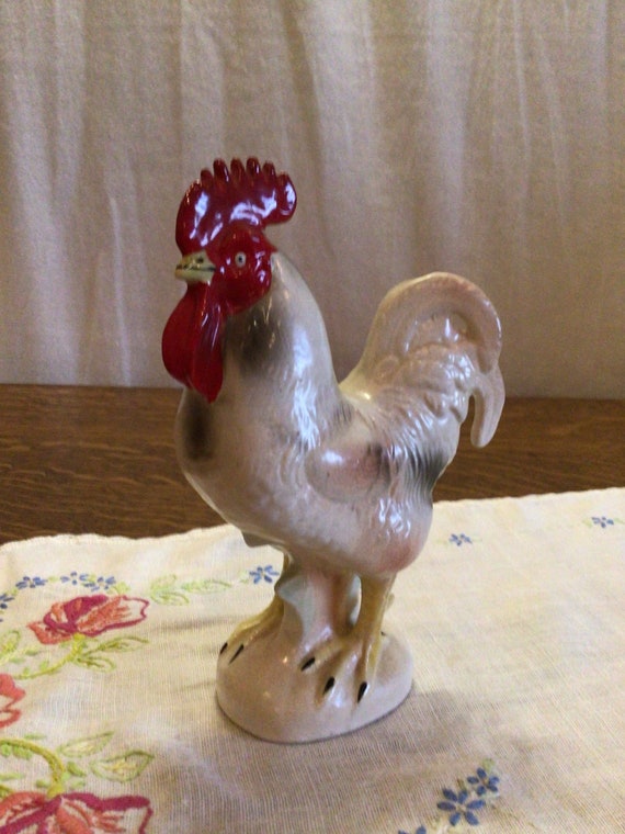 Art & Collectibles Sculpture Handmade Ceramic Sitting Chicken Rooster ...
