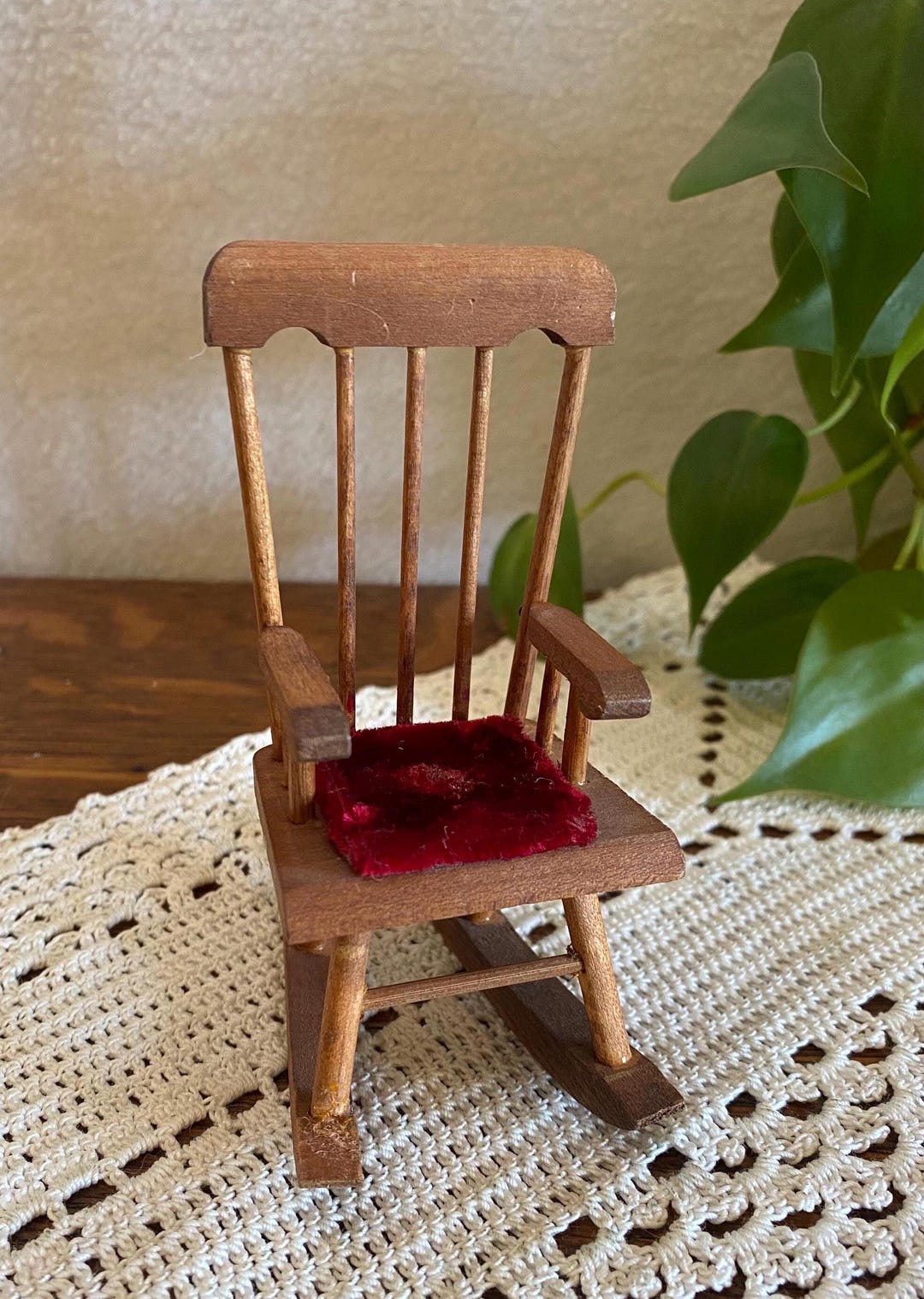 Miniature Wood Rocking Chair- Vintage - Dollhouse Furniture - Farmhouse ...
