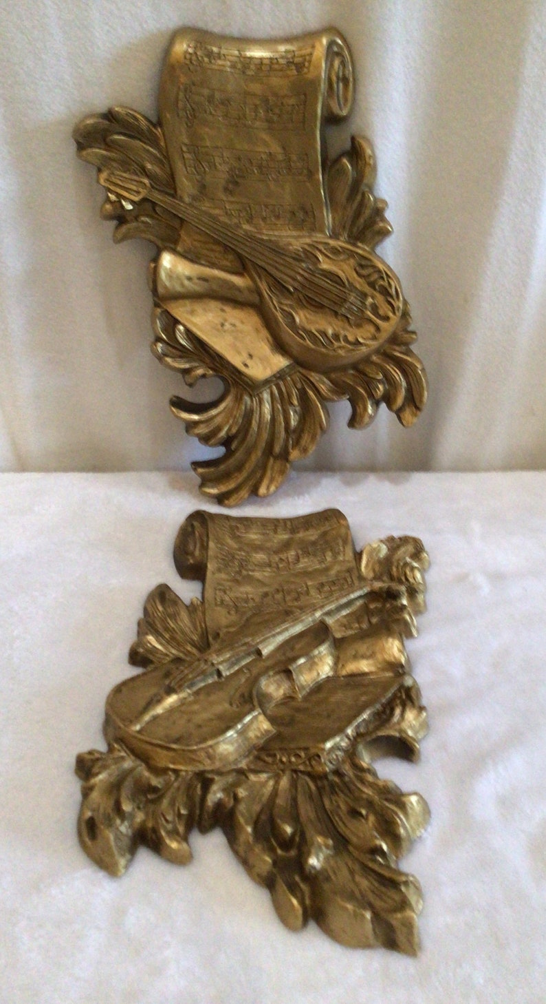 MCM Musical Instruments Wall Plaques/decor Gold Tone HODA - Etsy