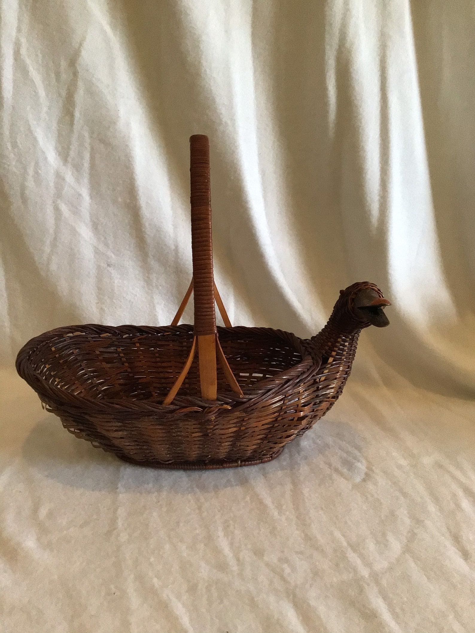 Basket Wicker Goose Shaped With Handle and Wood Beak | Etsy