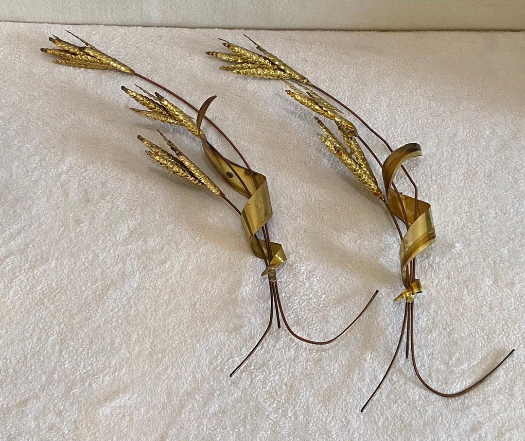 Wall Decor home Interior Metal Wheat Stalks-set of 2-vintage - Etsy