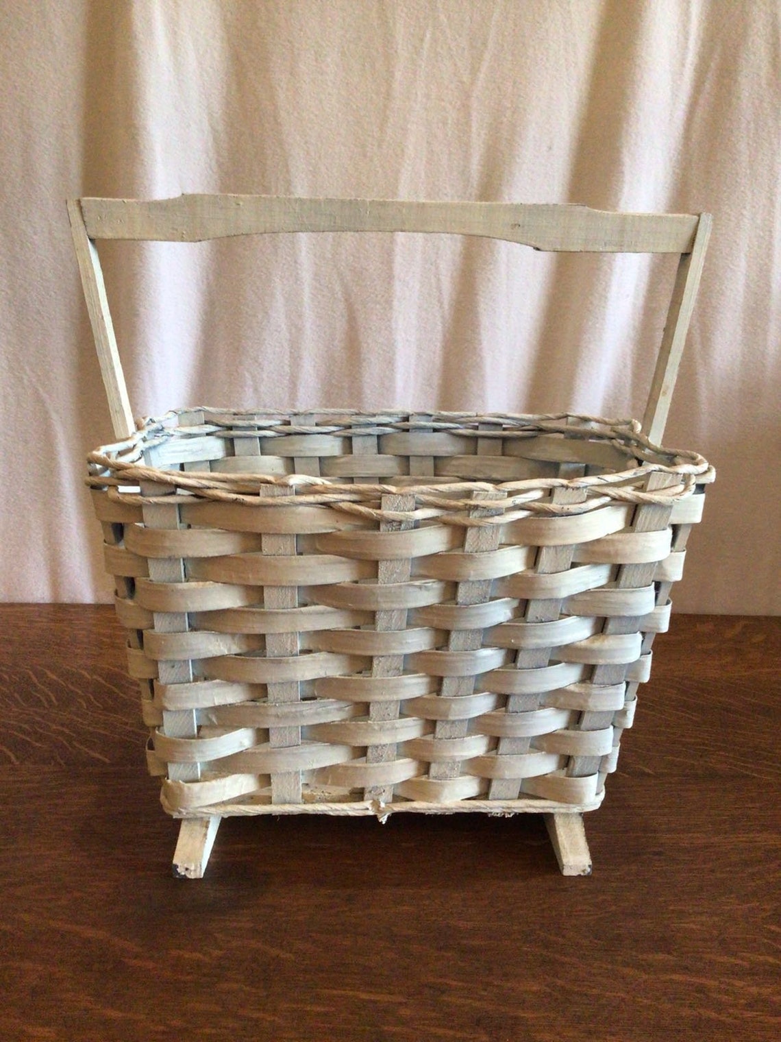 Magazine Rack- White- Wood- Shabby Chic- Grandmillennial- Farmhouse ...