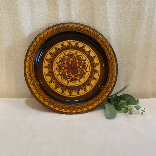 Wood Carved Plate - Etsy