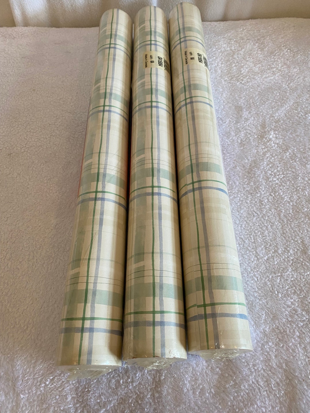 Vintage Wallpaper Norwall OA15854 Plaid 3 Sealed Rolls - Etsy