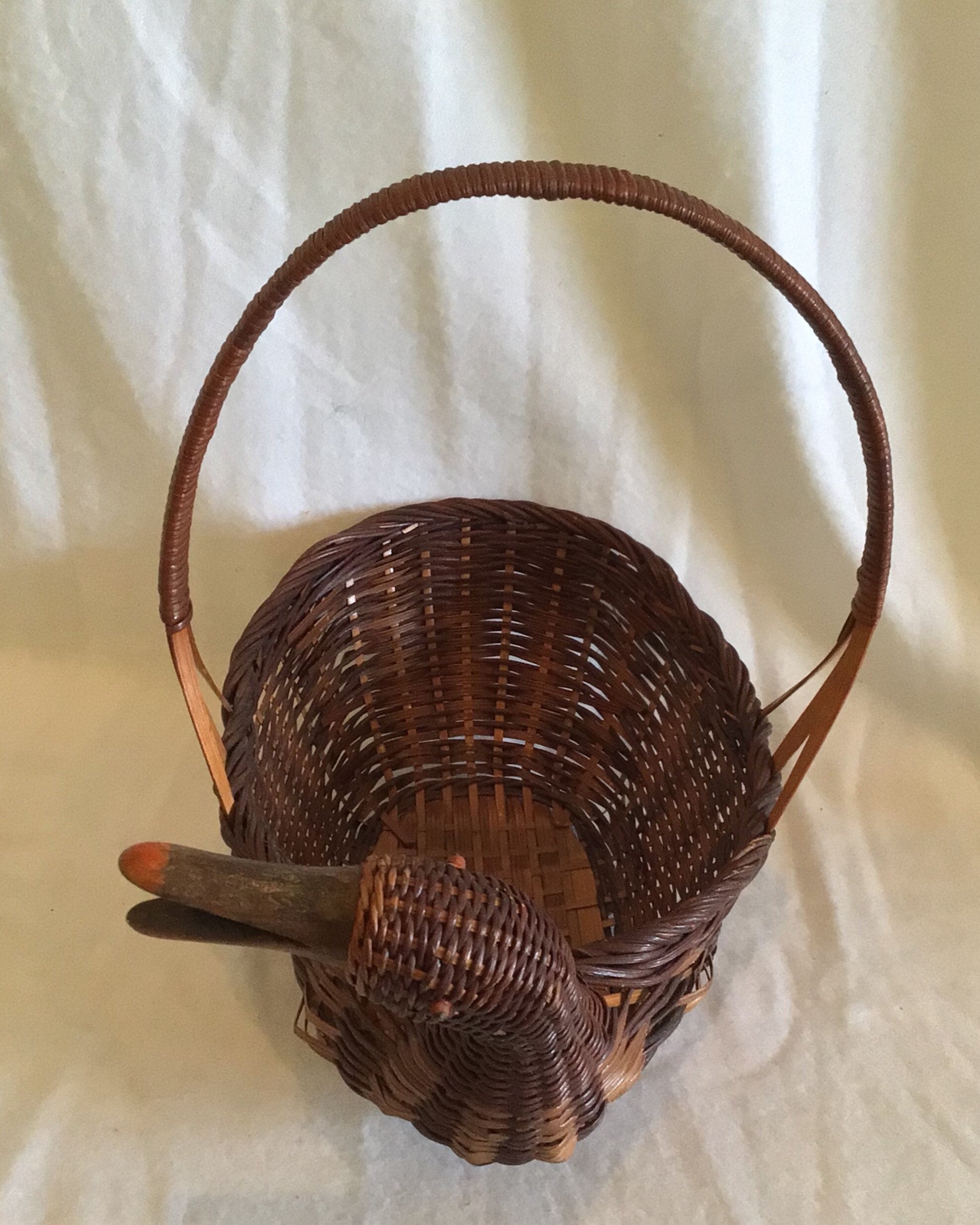 Basket Wicker Goose Shaped With Handle and Wood Beak | Etsy