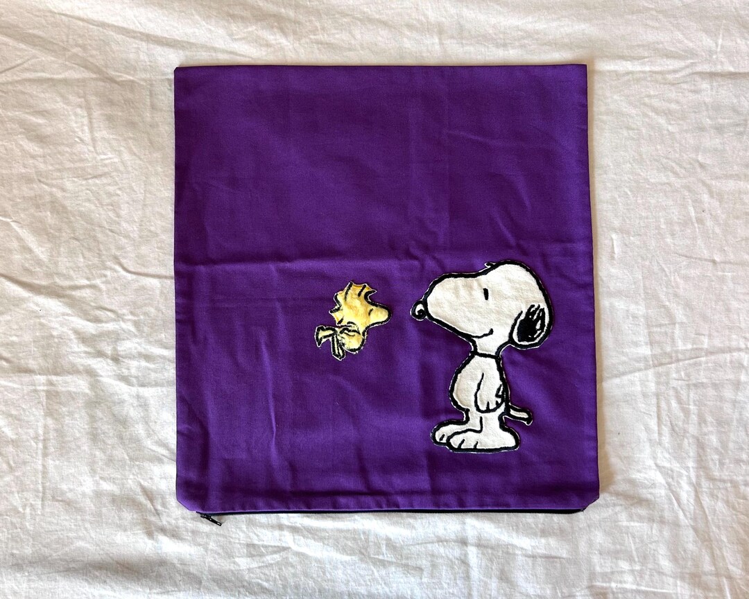 Custom Snoopy and Woodstock Patch Pillowcase Cover With Zipper, Peanuts ...