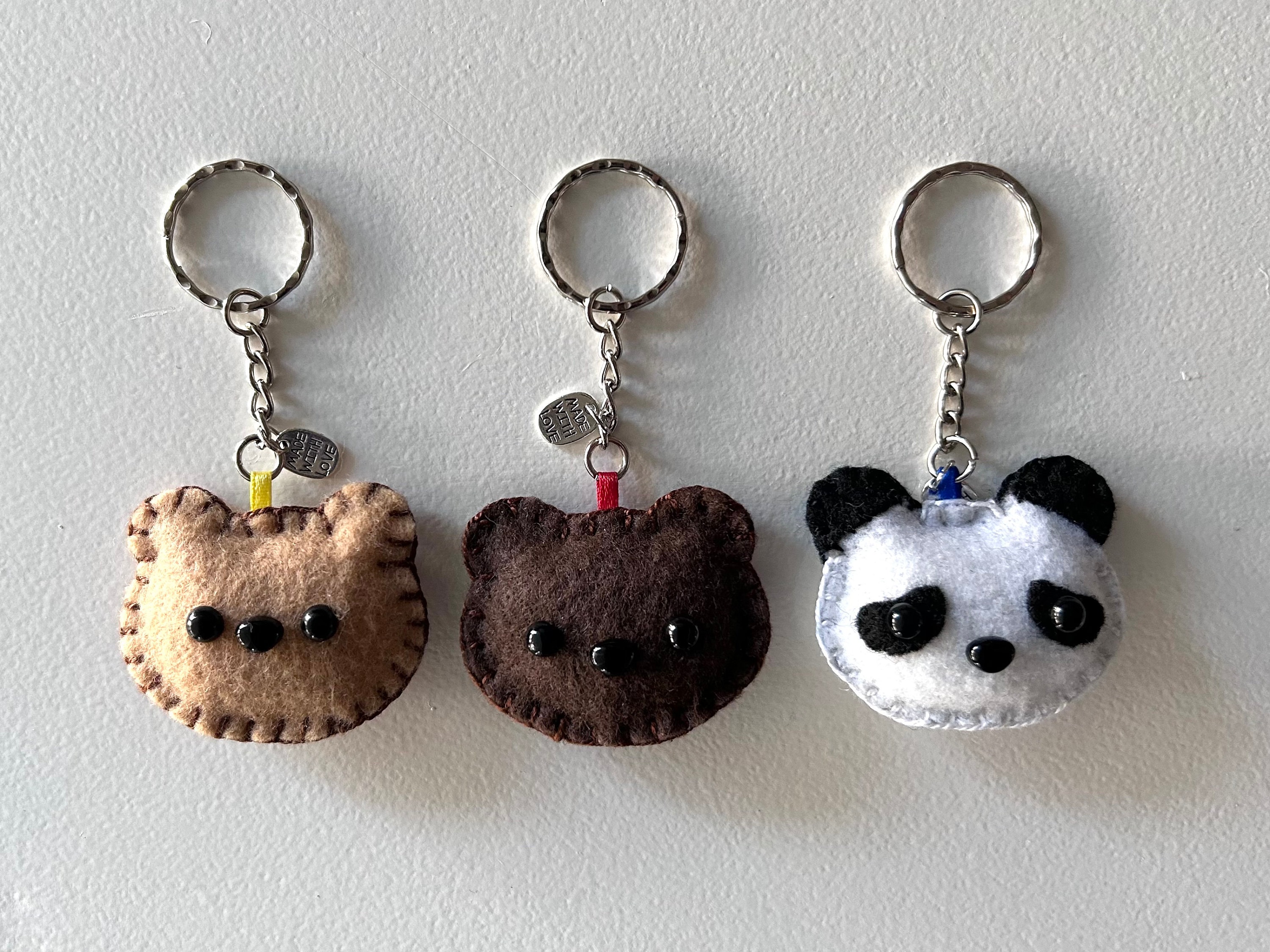 Cute Custom Handmade Hand Sewn Felt Animal Keychain Keyring - Etsy