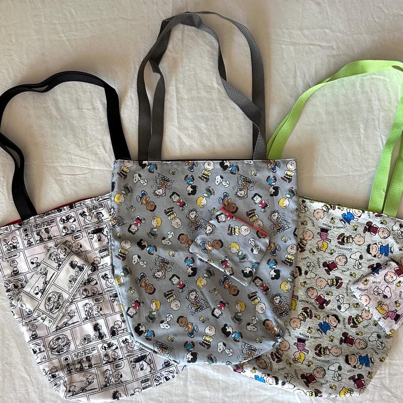 Snoopy Tote Bags - Etsy