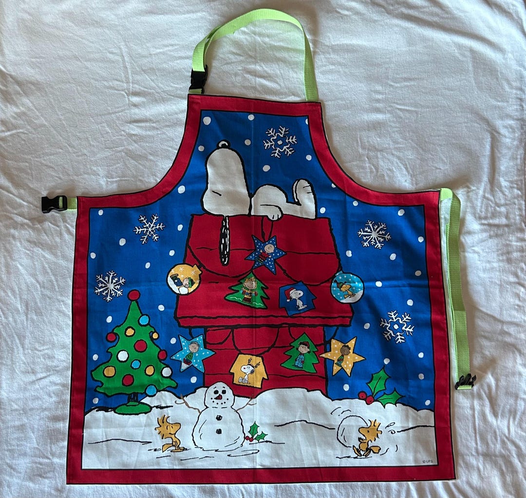 VINTAGE Snoopy Holiday Themed Canvas Apron, Cooking Apron, Crafting ...