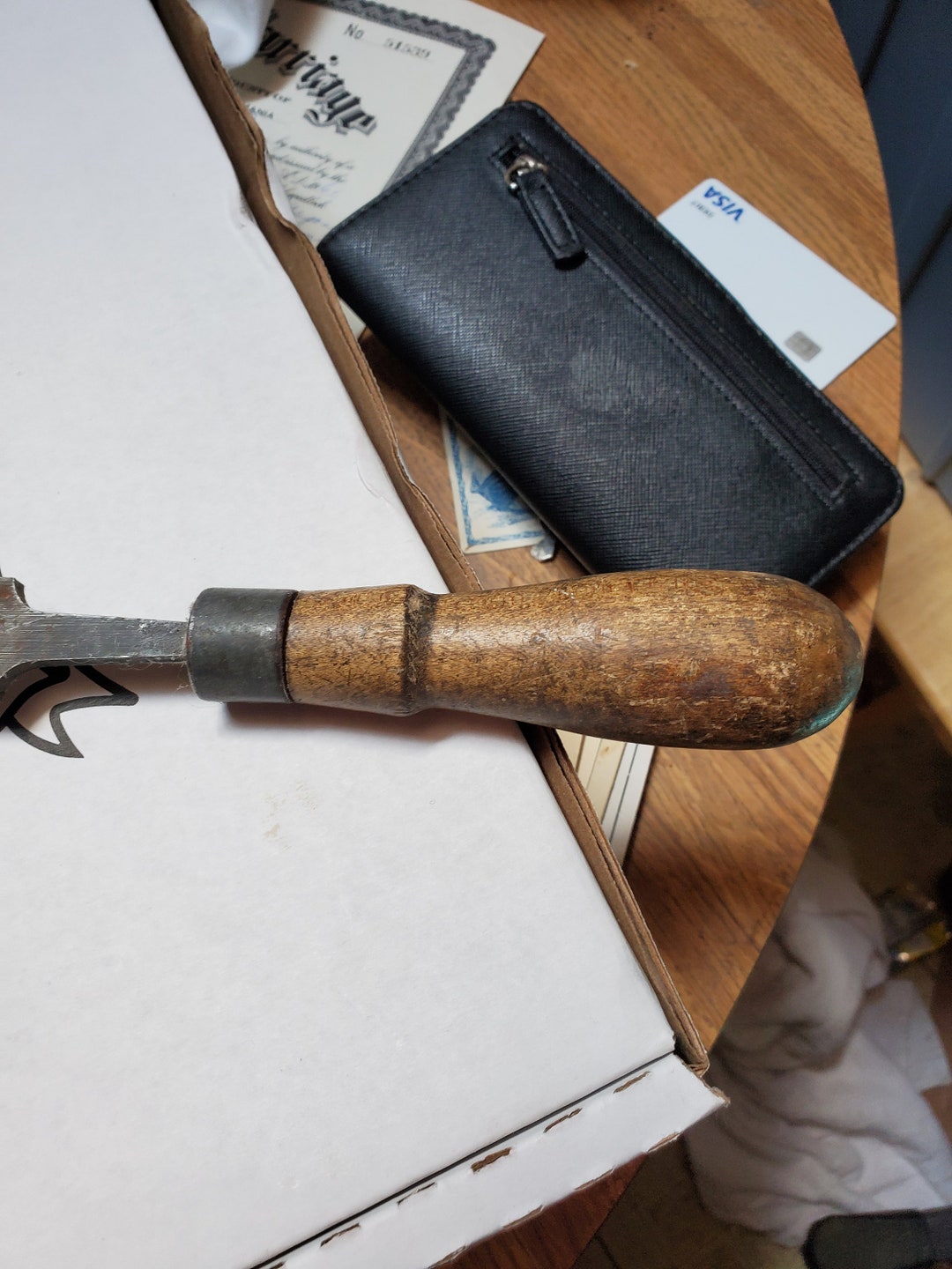 Vintage Delta Millcast Knife/tool Sharpener metal With Wooden Handle - Etsy