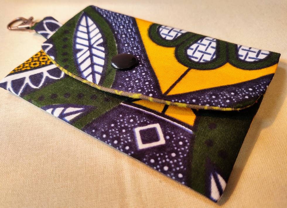 African Pocket Wallet Keychain - Etsy