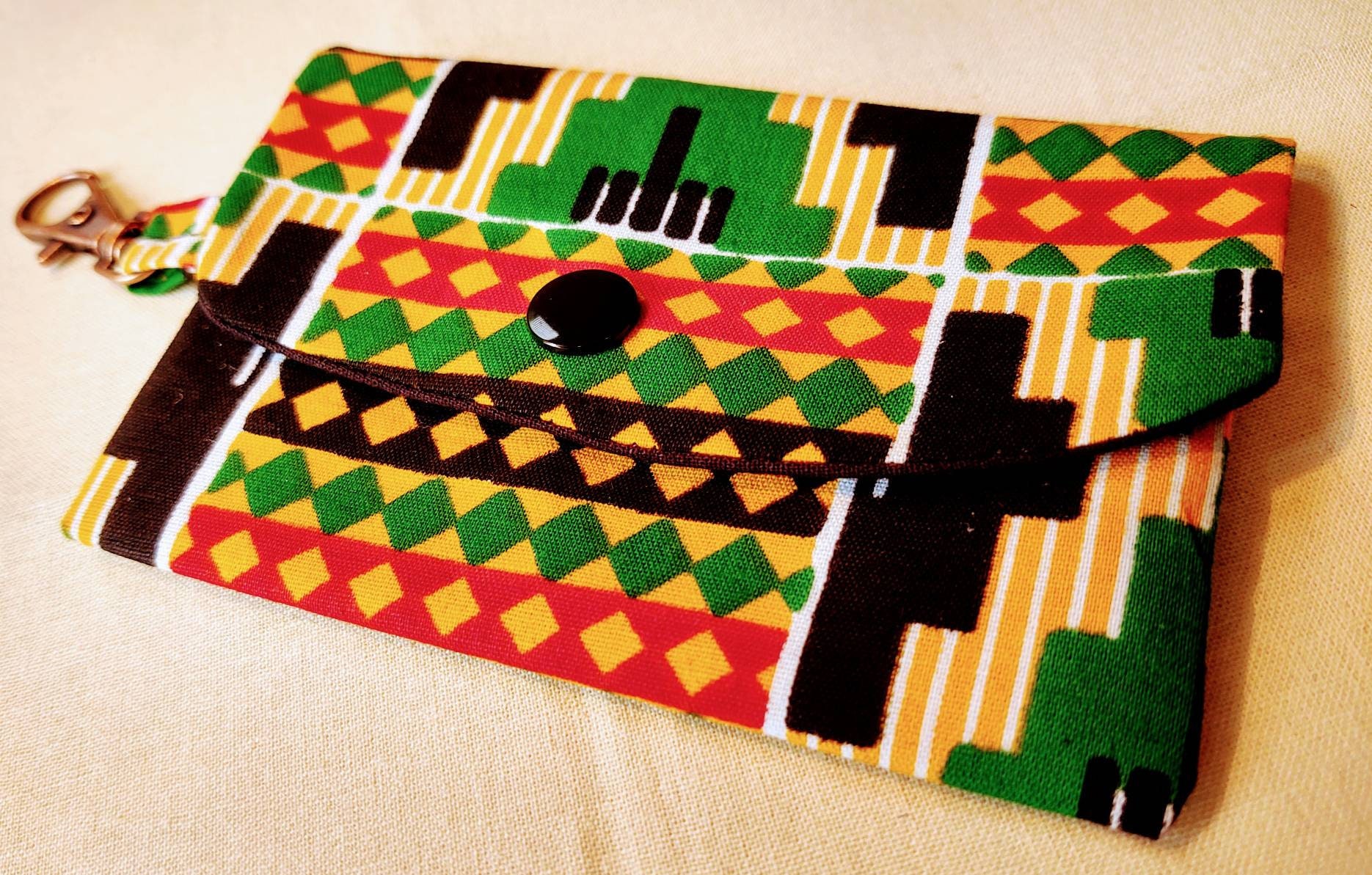 African Pocket Wallet Keychain - Etsy