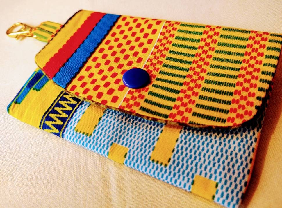 African Pocket Wallet Keychain - Etsy