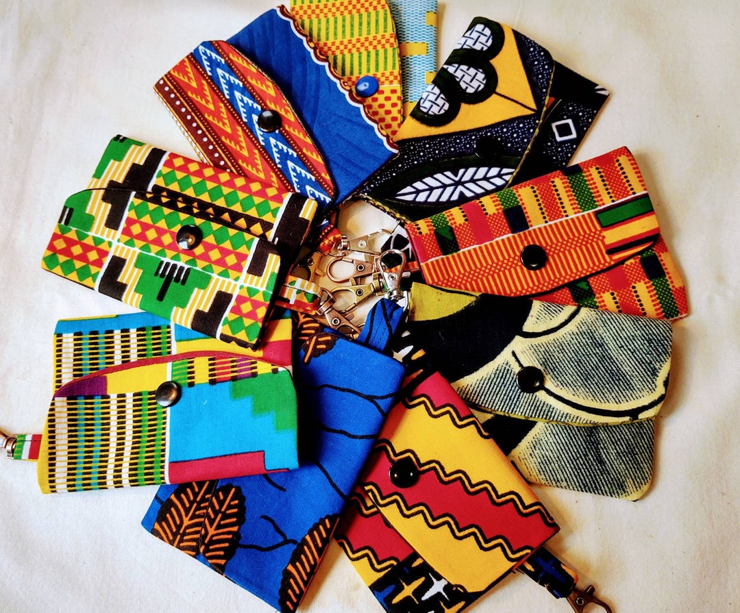 African Pocket Wallet Keychain - Etsy