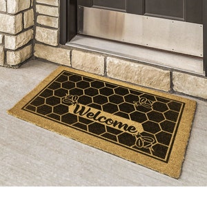 Honey Bee Welcome Mat | Hello Summer | Coir Honeybee Doormat | Welcome ...