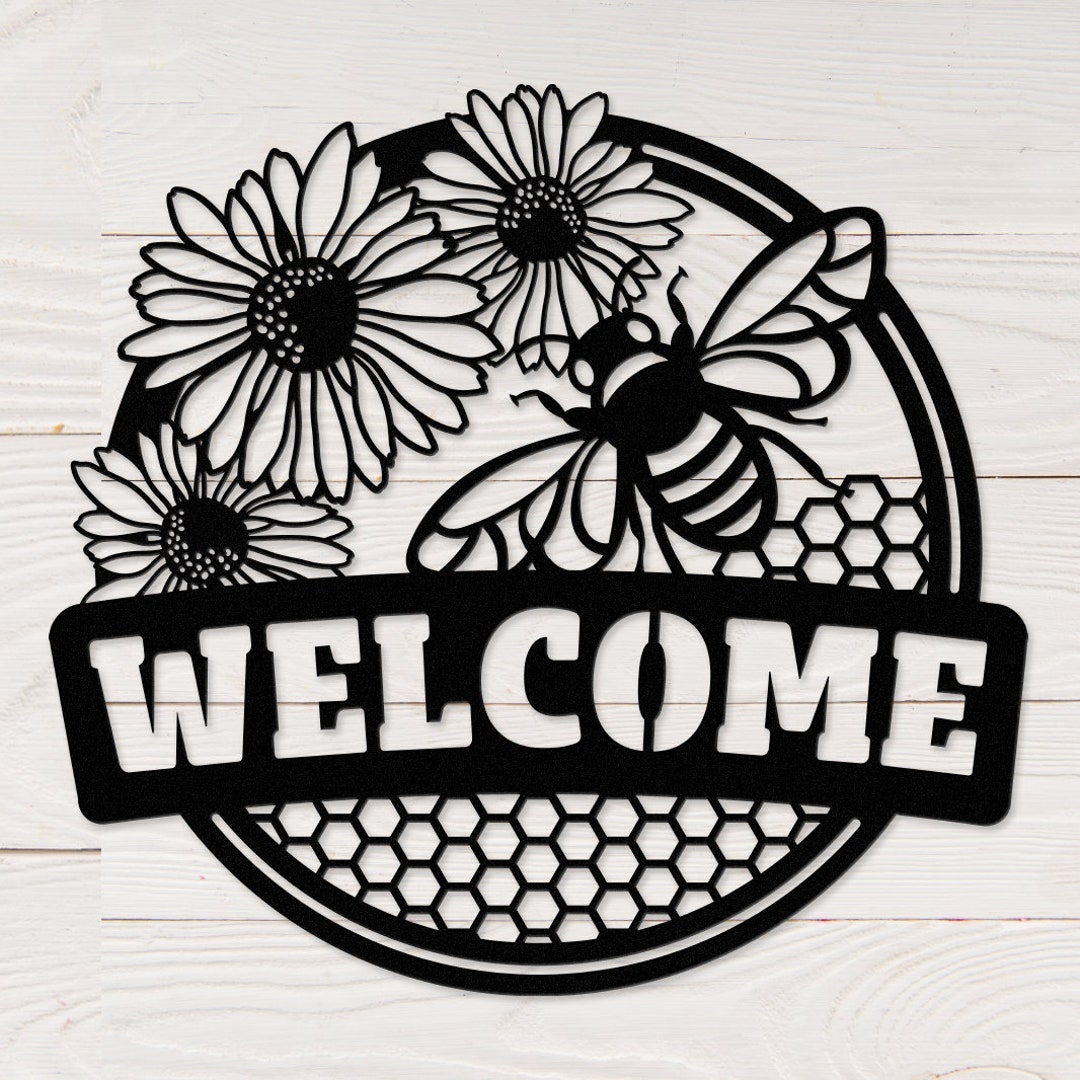 Honey Bee Gifts | Customizable BEE Welcome Sign |farmhouse Outdoor ...
