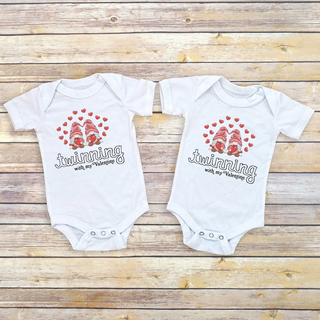 Matching Twin Onesies® SET OF 2 Twinning With My Valentine 1st ...