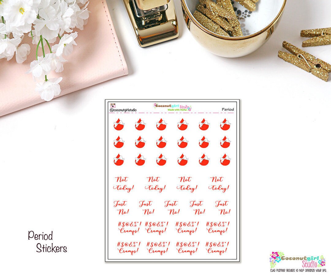 Period | Time of the Month | Planner Stickers - Etsy
