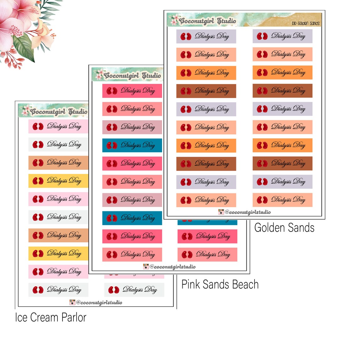 Dialysis Day Stickers Functional Reminders Medical Self-care - Etsy