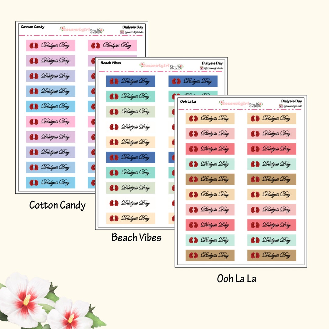Dialysis Day Stickers Functional Reminders Medical - Etsy