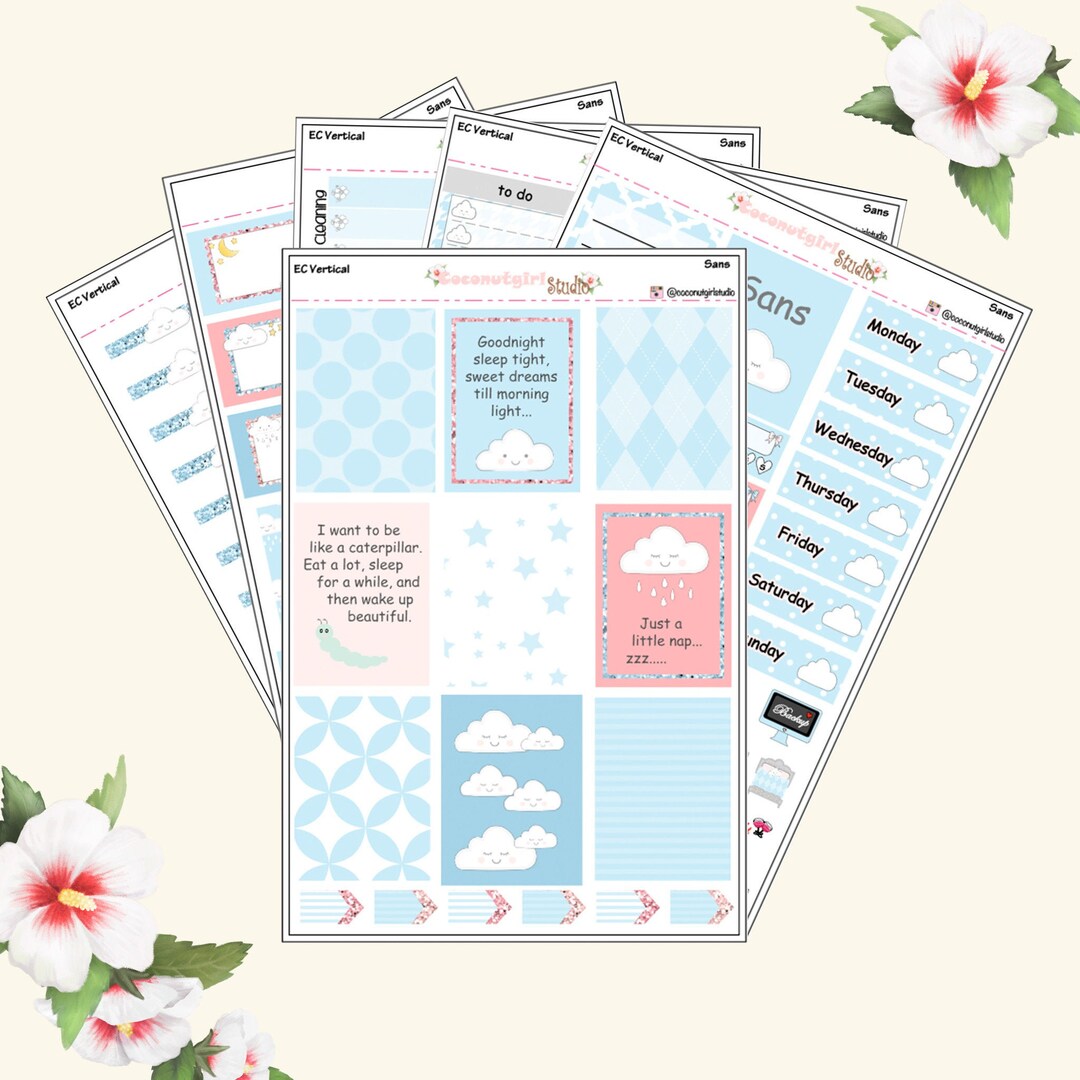 Cloud Themed Weekly Kit Planner Stickers | Dreamy Sky Planning Decor - Etsy