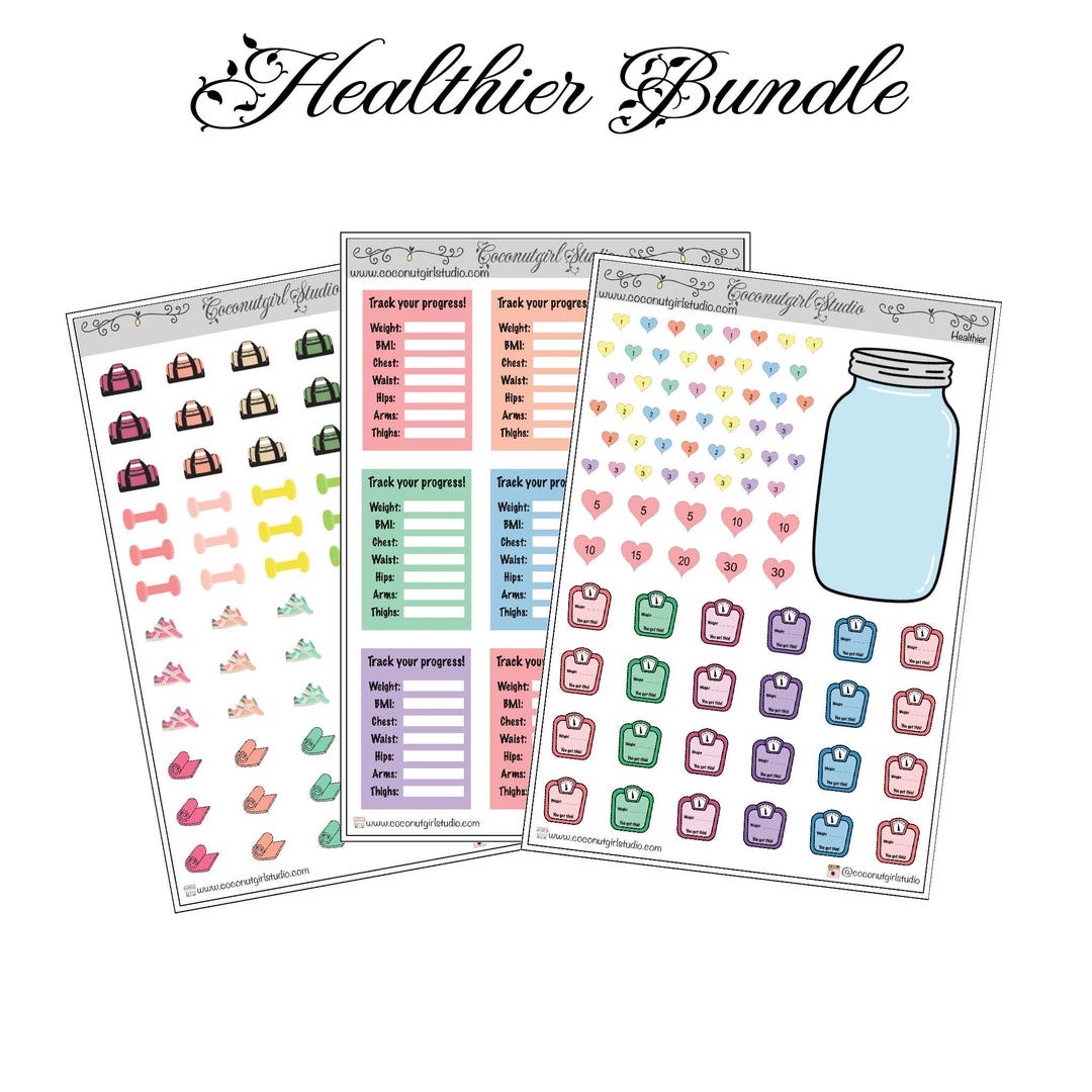Weight Loss Tracking Planner Stickers – Fitness & Progress Stickers ...