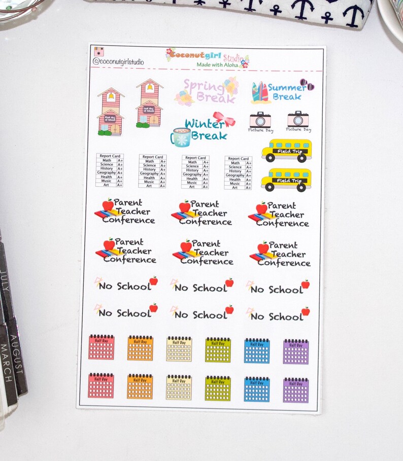 School Year Sticker Set 2 Sheets - Etsy
