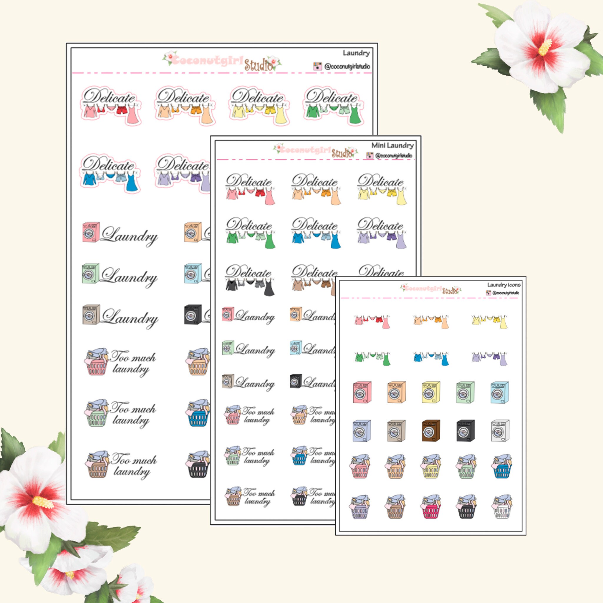 Laundry Day Reminders Functional Chores planner stickers | Etsy