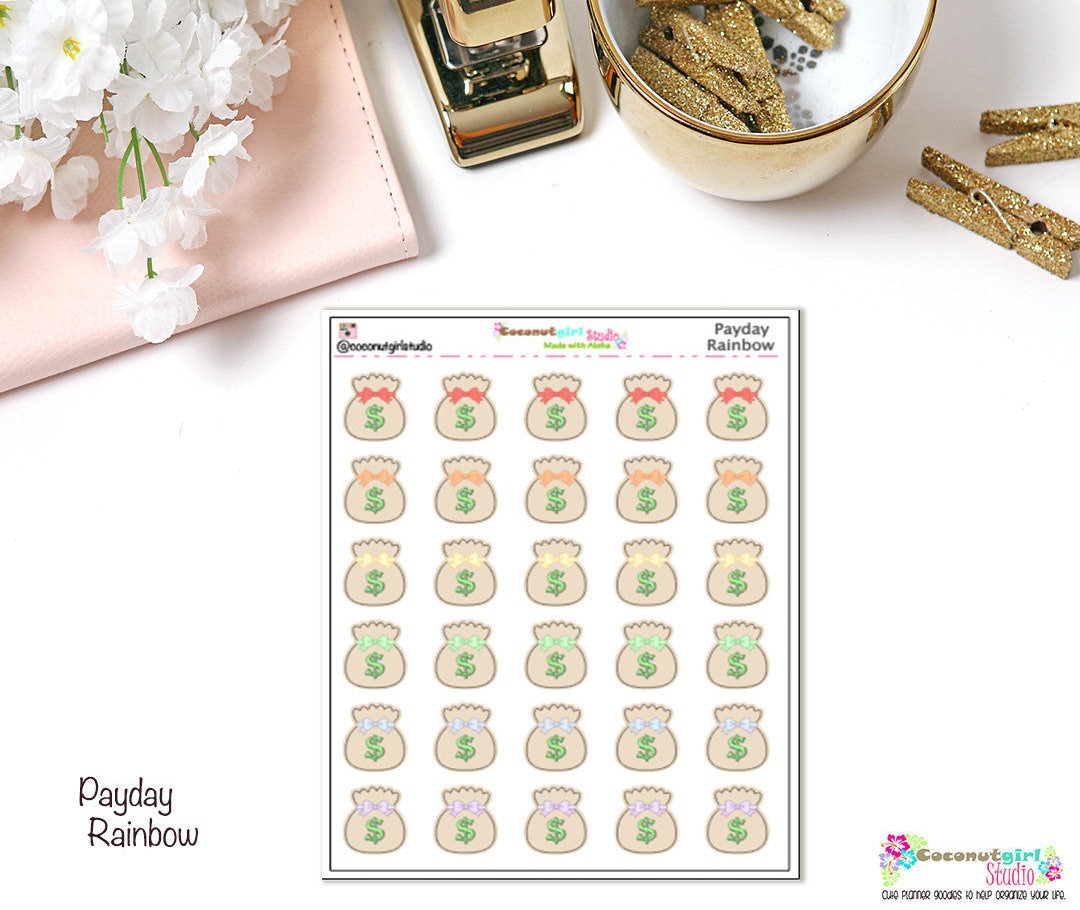 Payday Money Bag Stickers | Functional Stickers - Etsy