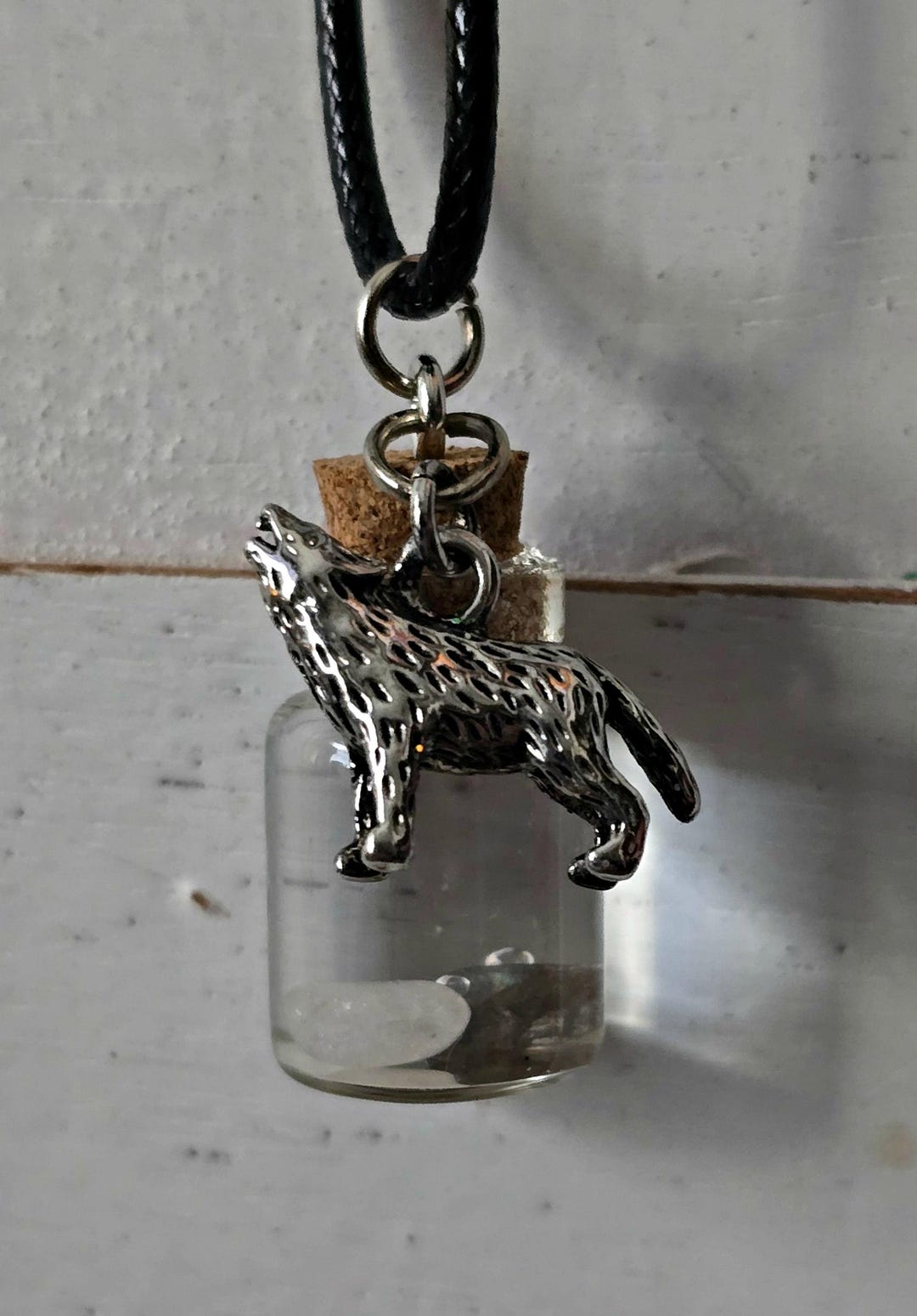 Wolf Full Moon Necklace, Wolf Necklace,gemstone Necklace, Moon Water ...