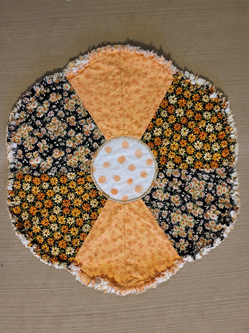 13" Round Rag Quilt Patchwork Centerpieces Place Mats Choice of ...