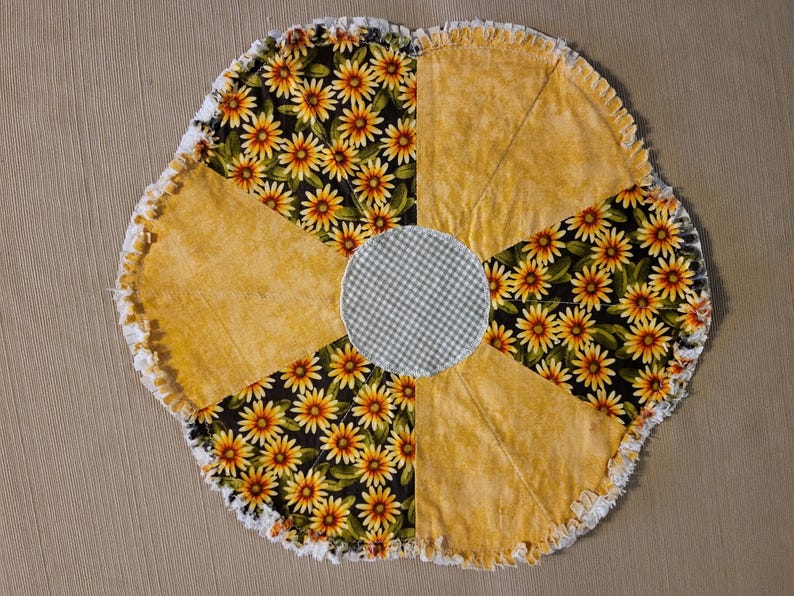 13" Round Rag Quilt Patchwork Centerpieces Place Mats Choice of ...