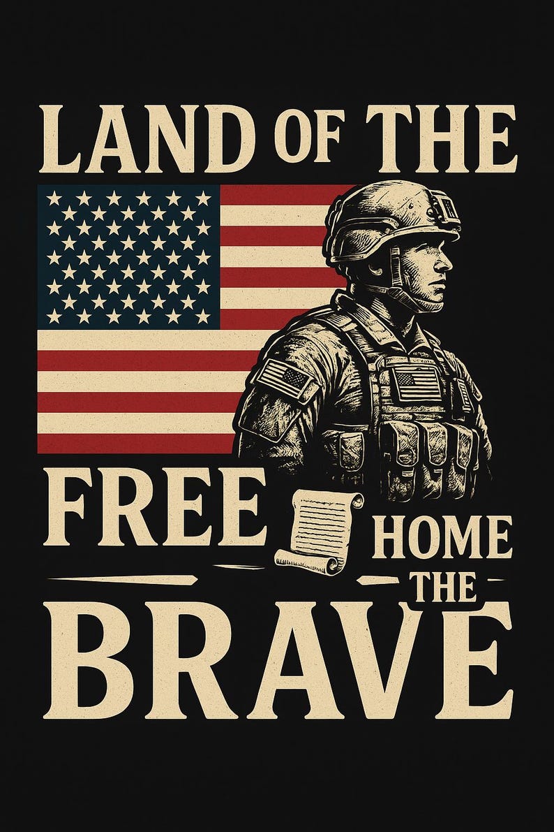 Land of the Free Home of the Brave 4th of July Shirt Print - Etsy