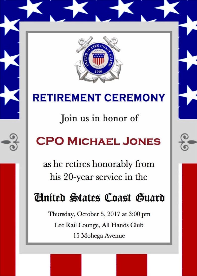 Military Retirement Invitation Instant Editable Download - Etsy