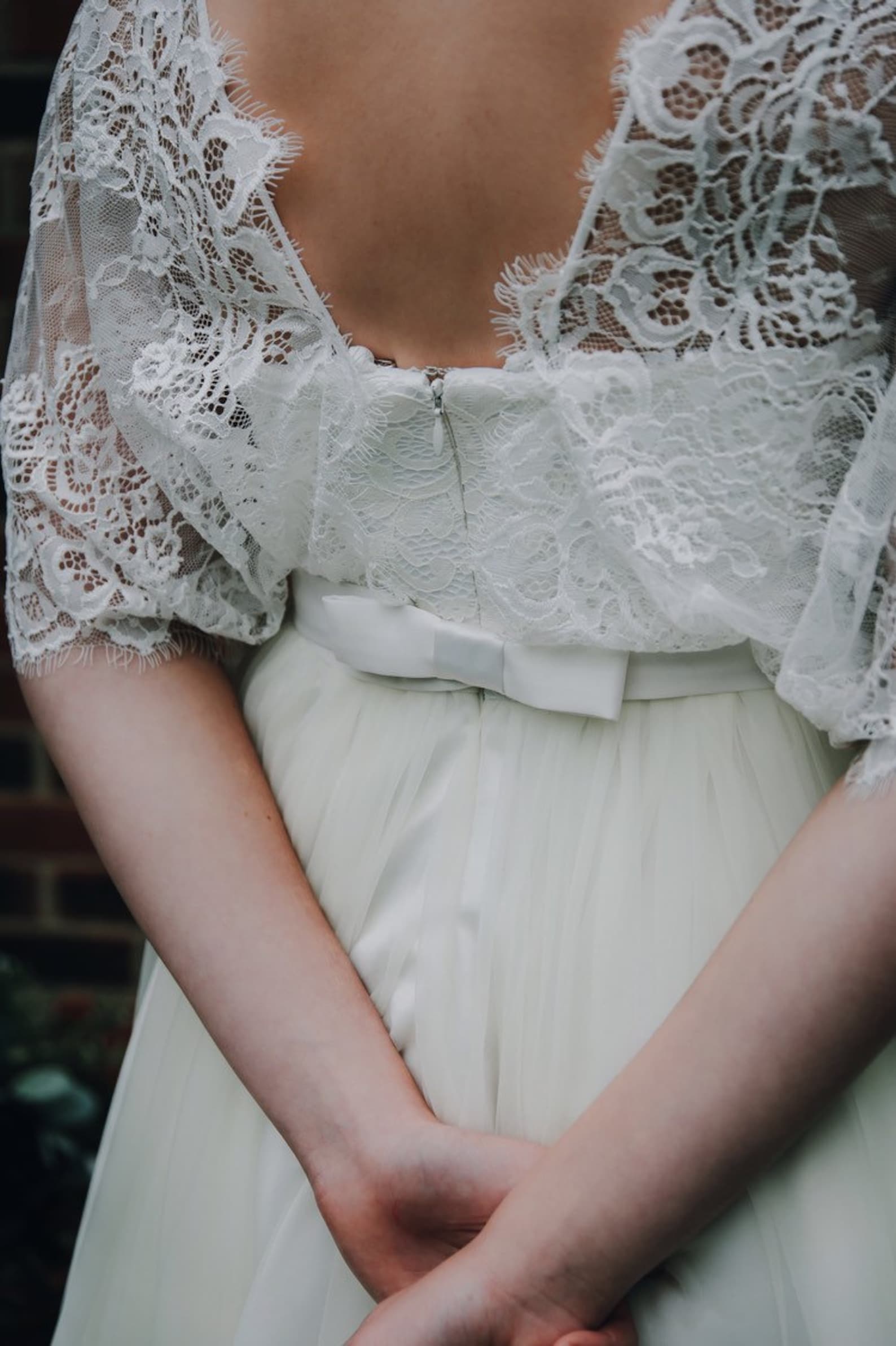 Lace Bridal Topper With Sleeves Kphillipsclothier - Etsy