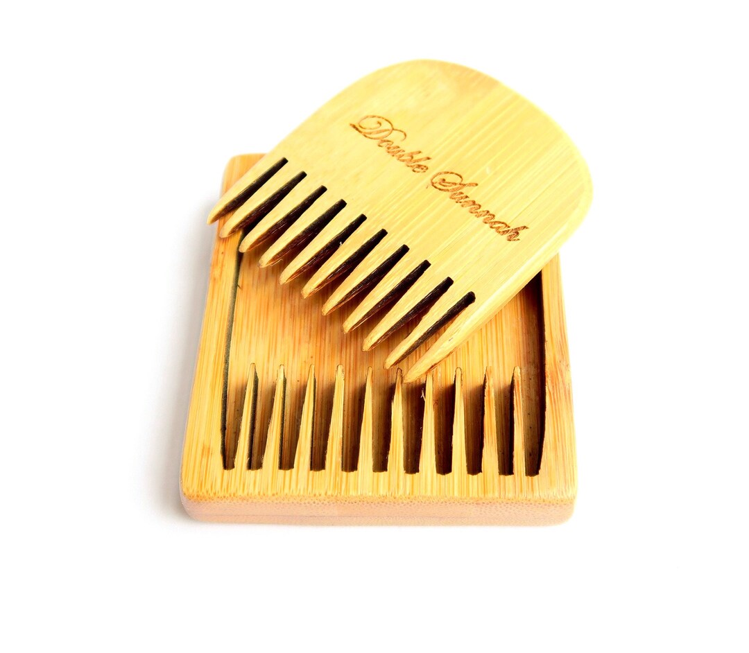 Double Sunnah Hand-made Bamboo Wood Beard Comb Set - Etsy