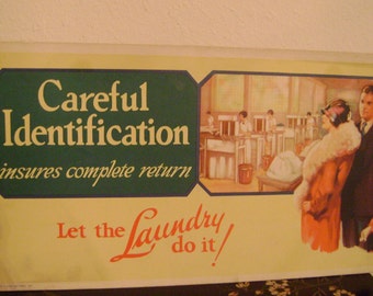 Vintage laundry sign | Etsy