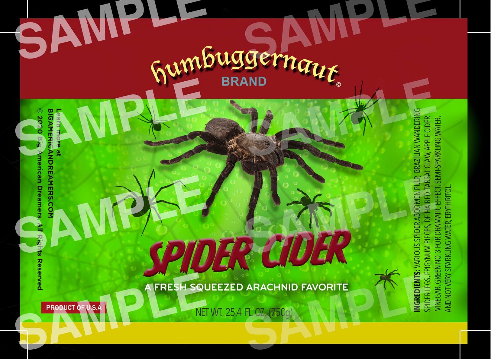 Spider Cider Bottle Labels DIGITAL DOWNLOAD - Etsy