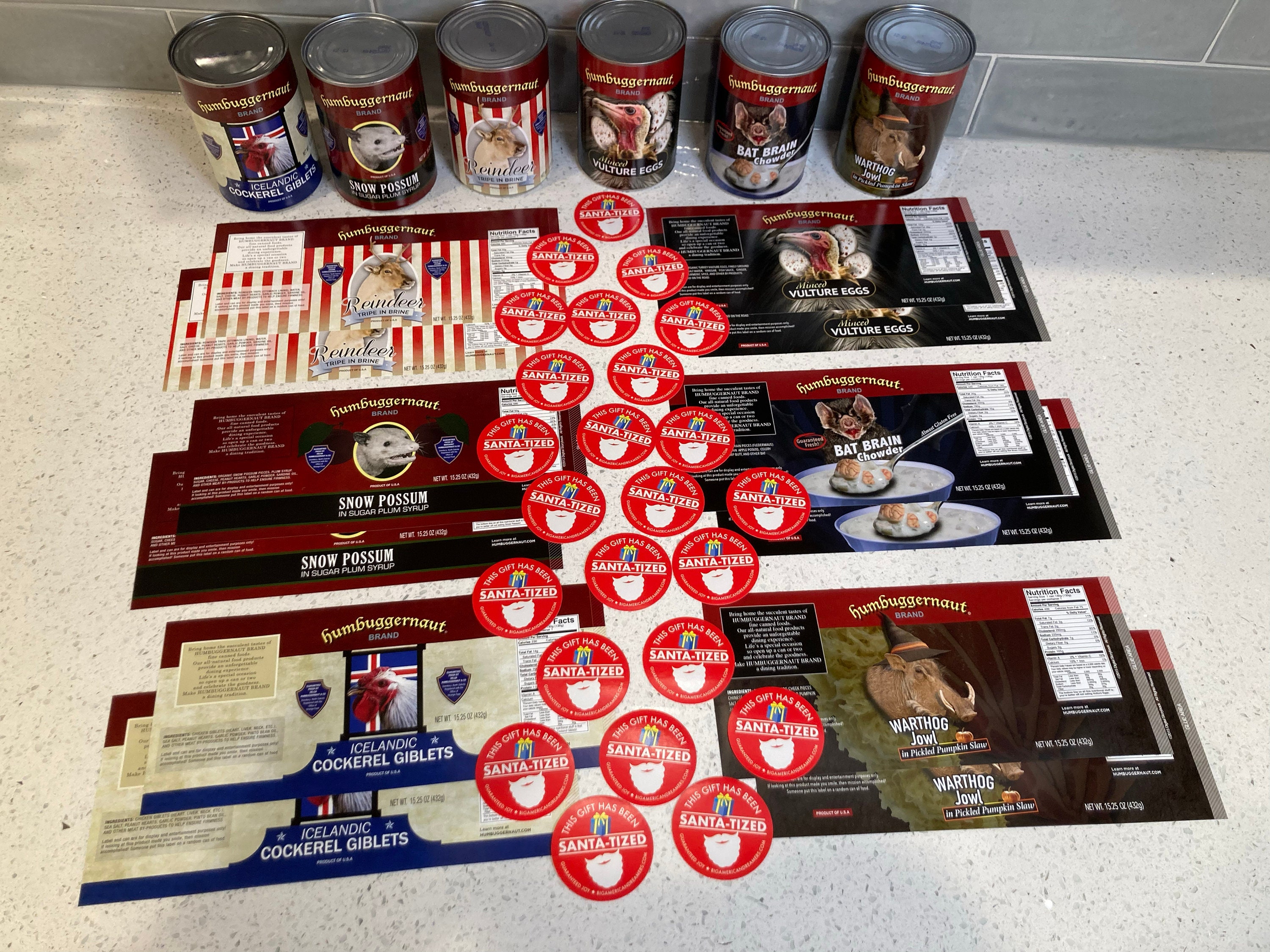 12 Gag Gift Canned Food Labels, 24 Gift Tag Stickers + Free Shipping - Etsy