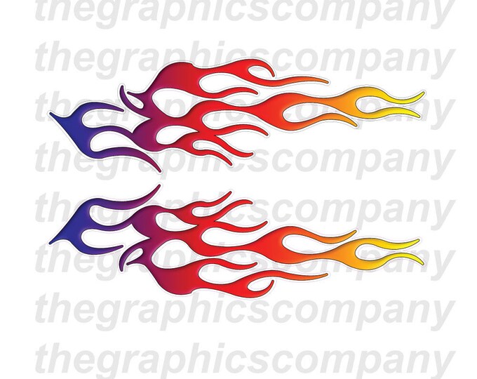 Multi Color Flames 12 Decal Stickers Graphics 3M | Etsy