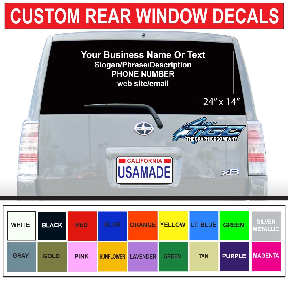 Custom 36 X 12 Rear Car Auto Window Decals Cut | Etsy