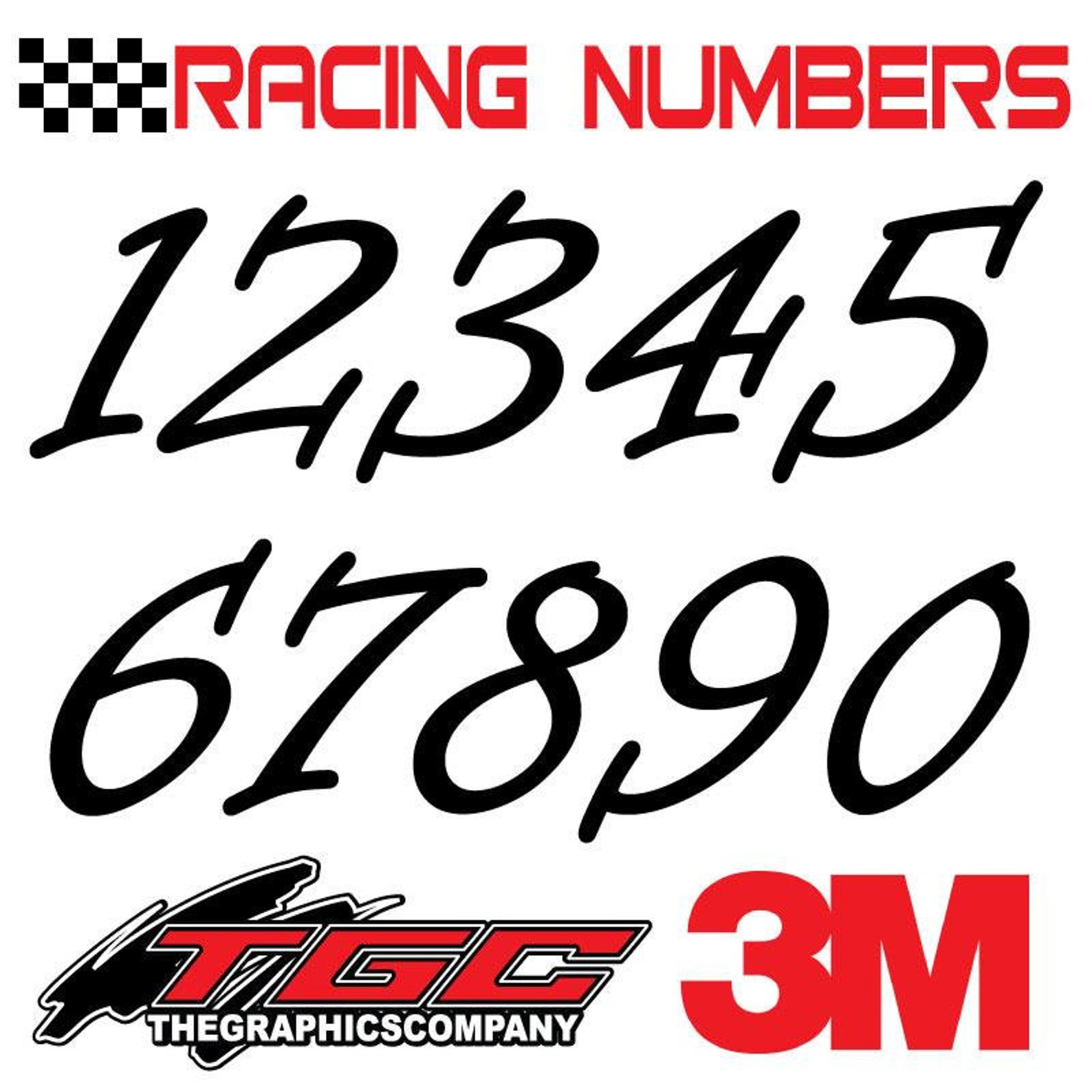 3 Inch Tall Racing Numbers Vinyl Decals Stickers MX ATV | Etsy