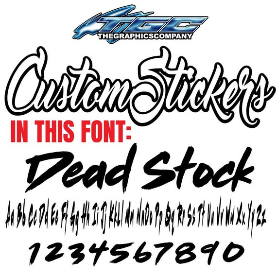 Custom Vinyl Decals and Stickers Dead Stock Font Wall Auto | Etsy