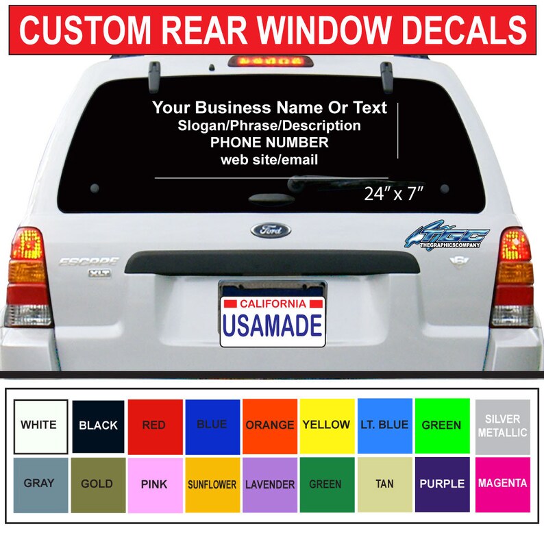 Custom 36 X 12 Rear Car Auto Window Decals Cut - Etsy